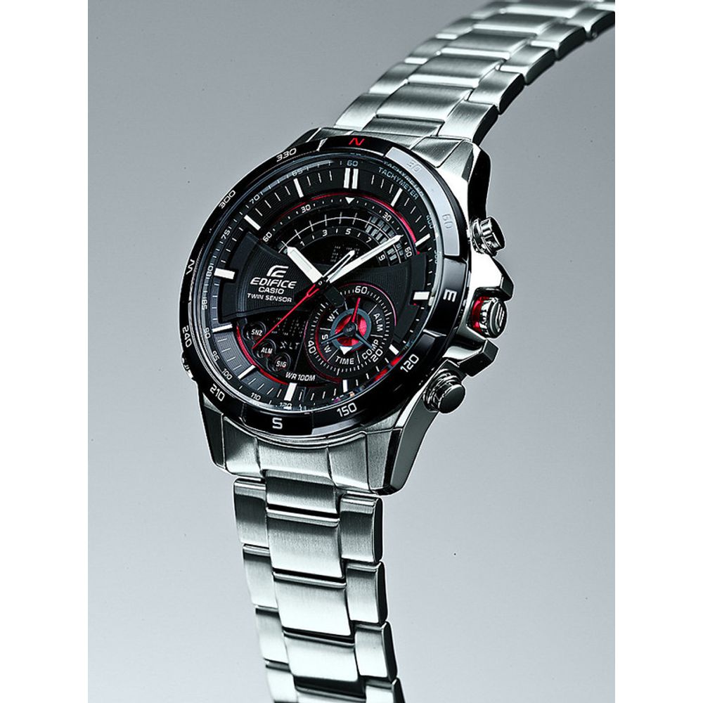 Relógio CASIO EDIFICE masculino twin sensor ERA-200DB-1AVDF - aconfianca