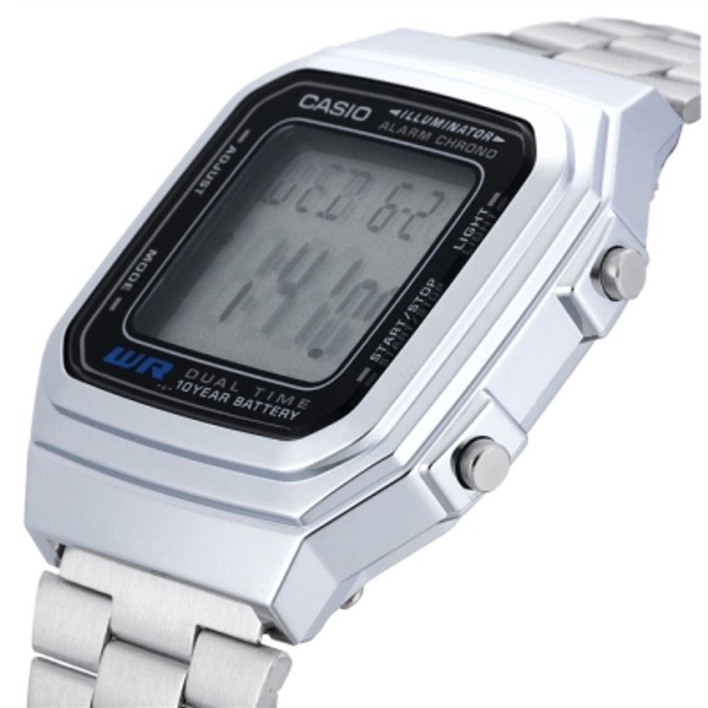 Relógio CASIO VINTAGE masculino digital prata A178WA-1ADF - aconfianca