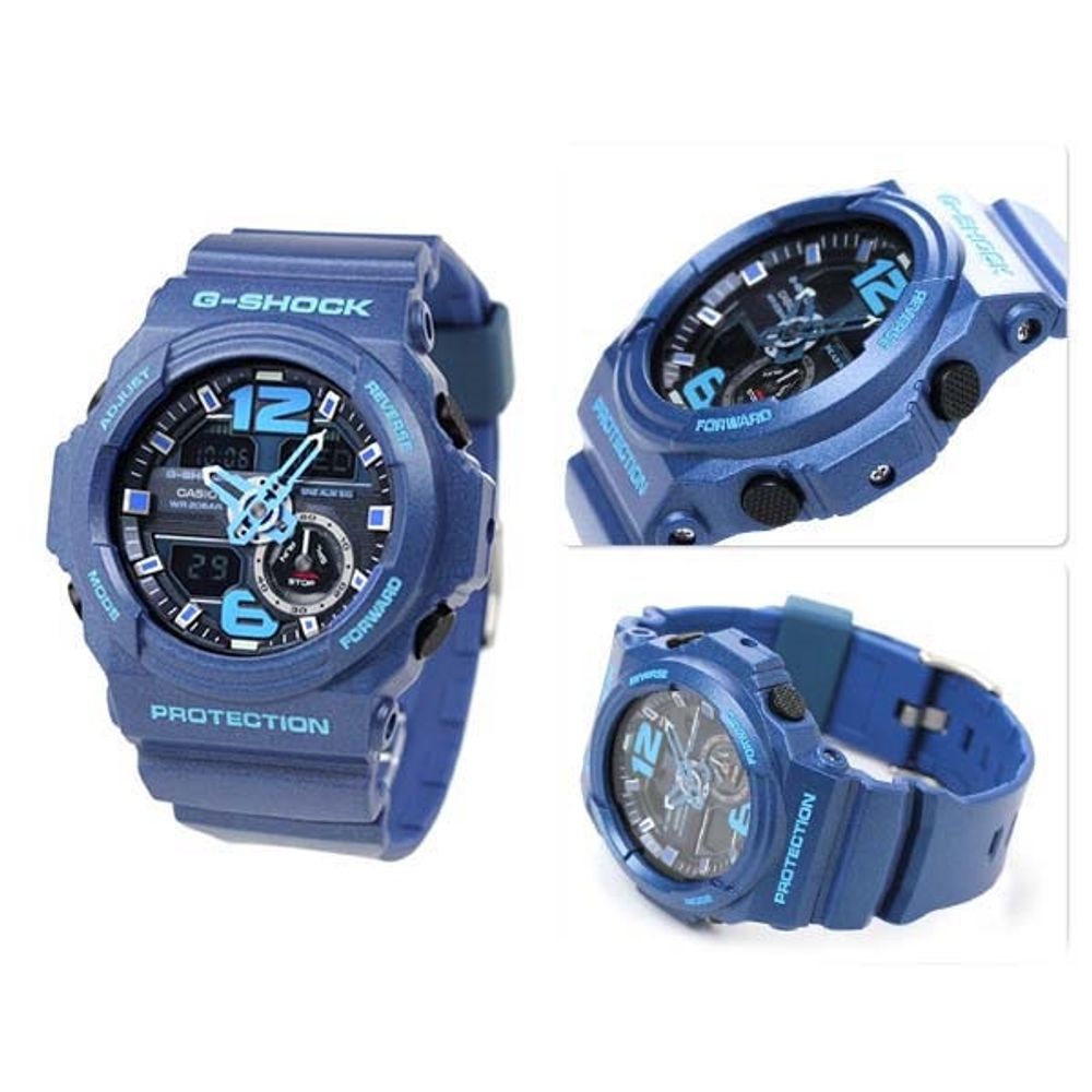 Relógio CASIO G-SHOCK masculino anadigi azul GA-310-2ADR - aconfianca