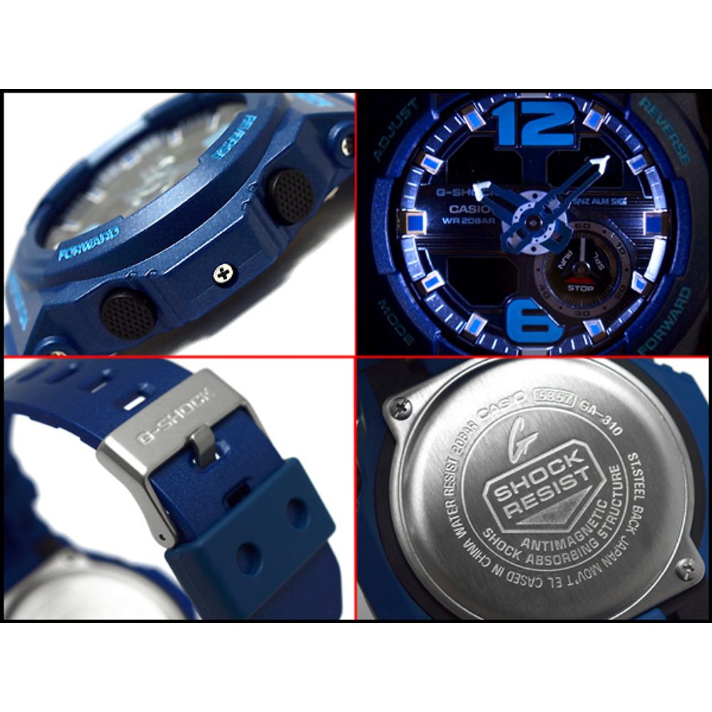 Relógio CASIO G-SHOCK masculino anadigi azul GA-310-2ADR - aconfianca
