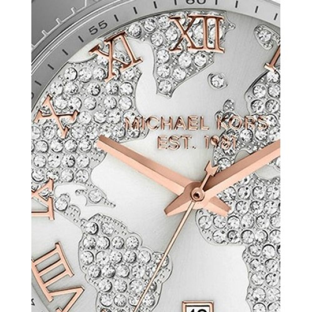 Relógio MICHAEL KORS feminino mapa mundi prata MK5958/1KN - aconfianca