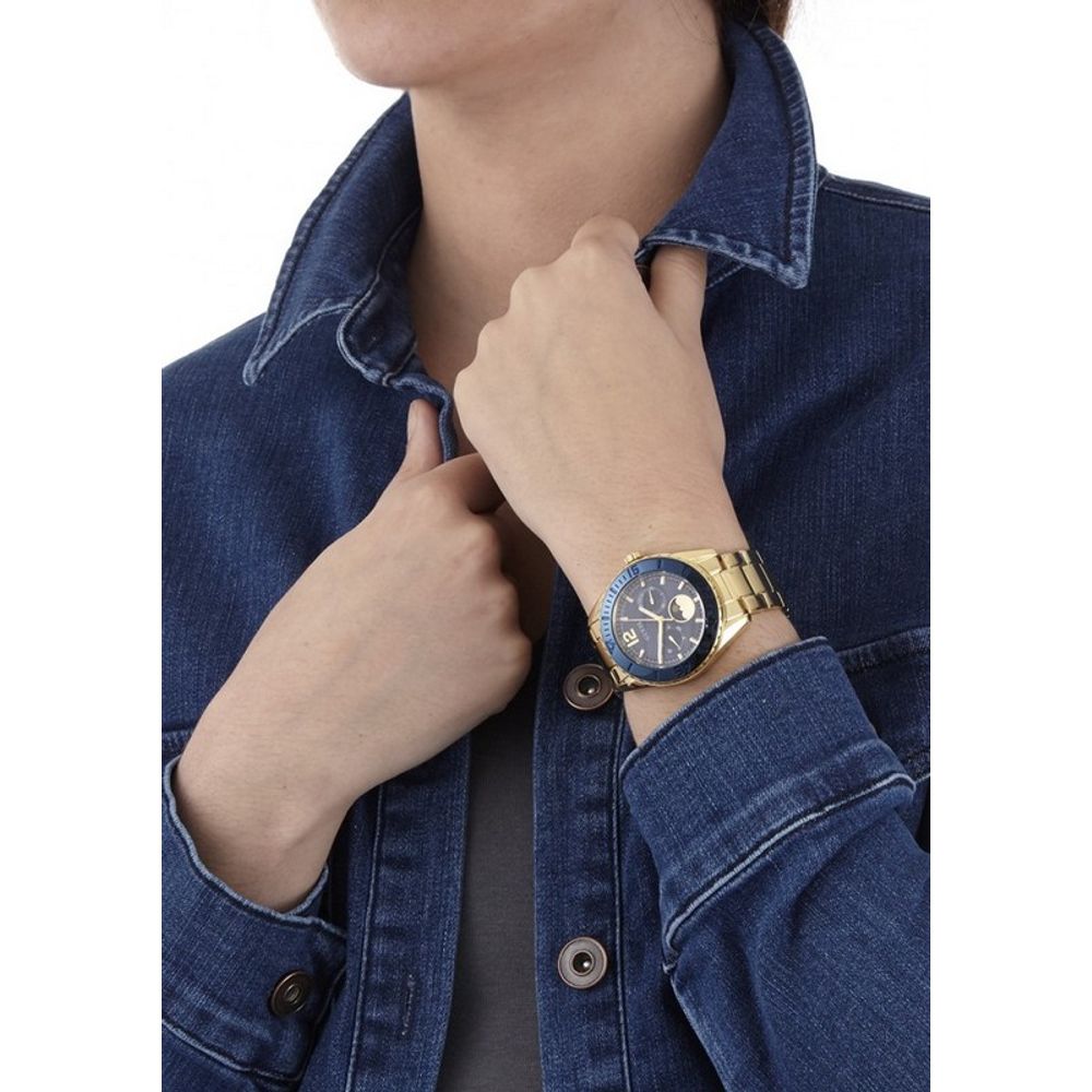 Relógio GUESS feminino dourado/azul 92559LPGSDA3 W0565L4 - aconfianca