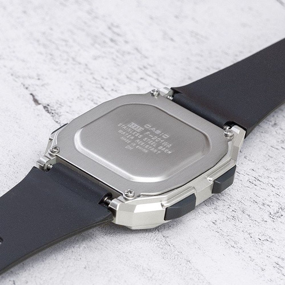 Relógio CASIO unissex digital prata F-201WAM-7AVDF - aconfianca