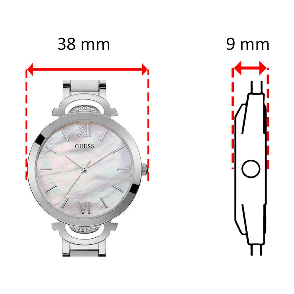 Relógio GUESS feminino madrepérola 92689LOGDNA1 W1090L1 - aconfianca