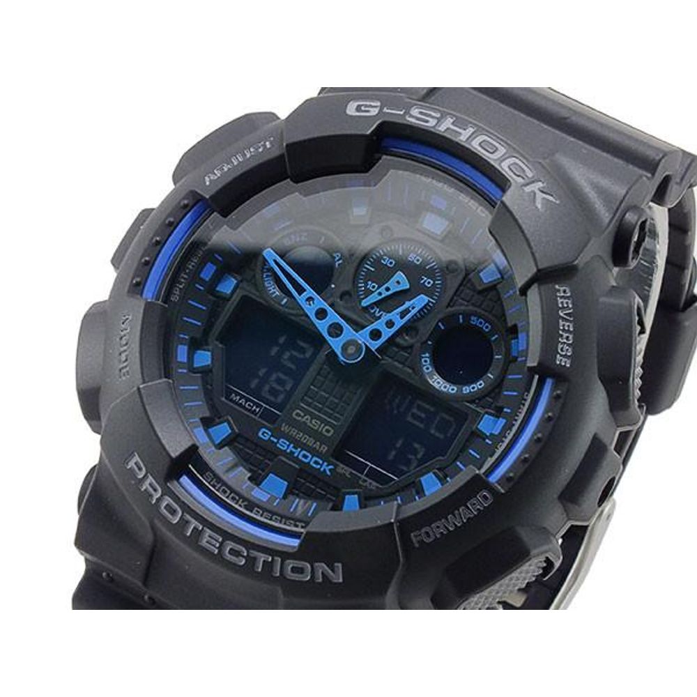 Relógio CASIO G-SHOCK masculino azul/preto GA-100-1A2DR - aconfianca