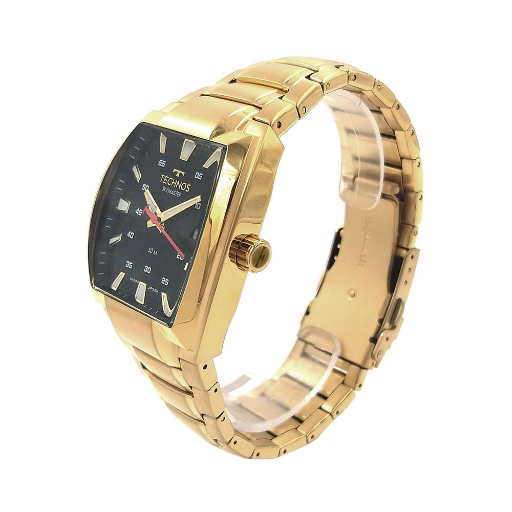 Relógio TECHNOS Skymaster masculino dourado 2117LCO/1P - aconfianca