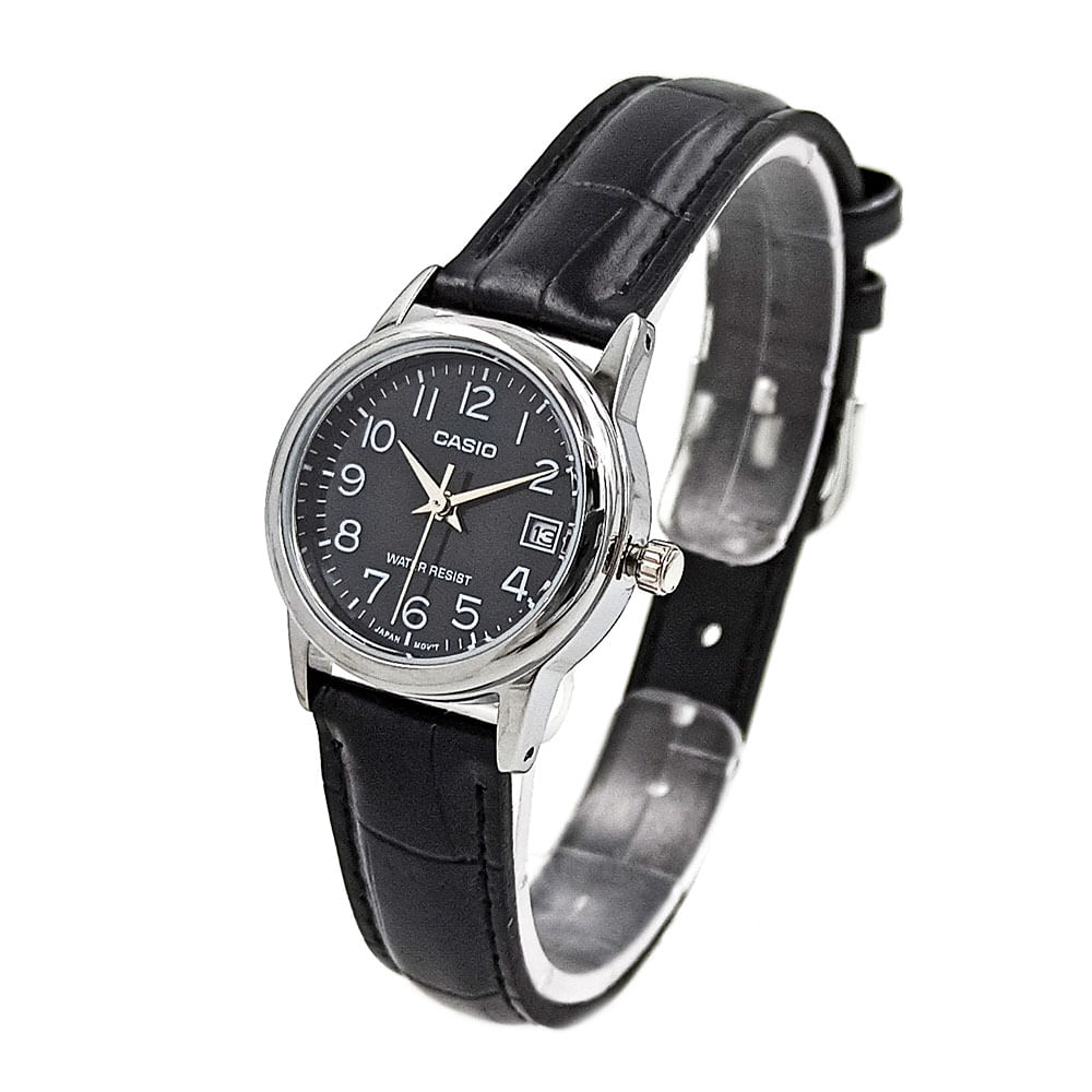 Relógio CASIO feminino couro preto LTP-V002L-1BUDF - aconfianca