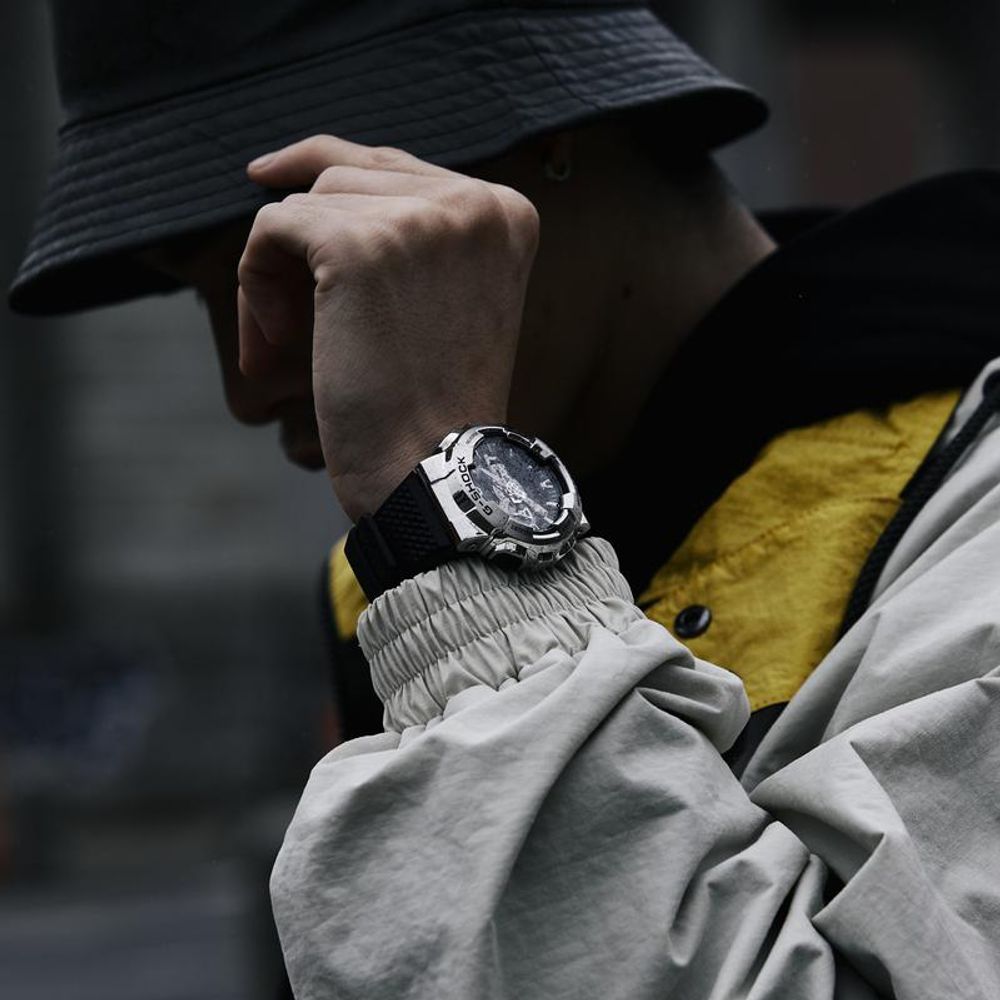 Relógio CASIO G-SHOCK masculino metal prata GM-110-1ADR - aconfianca