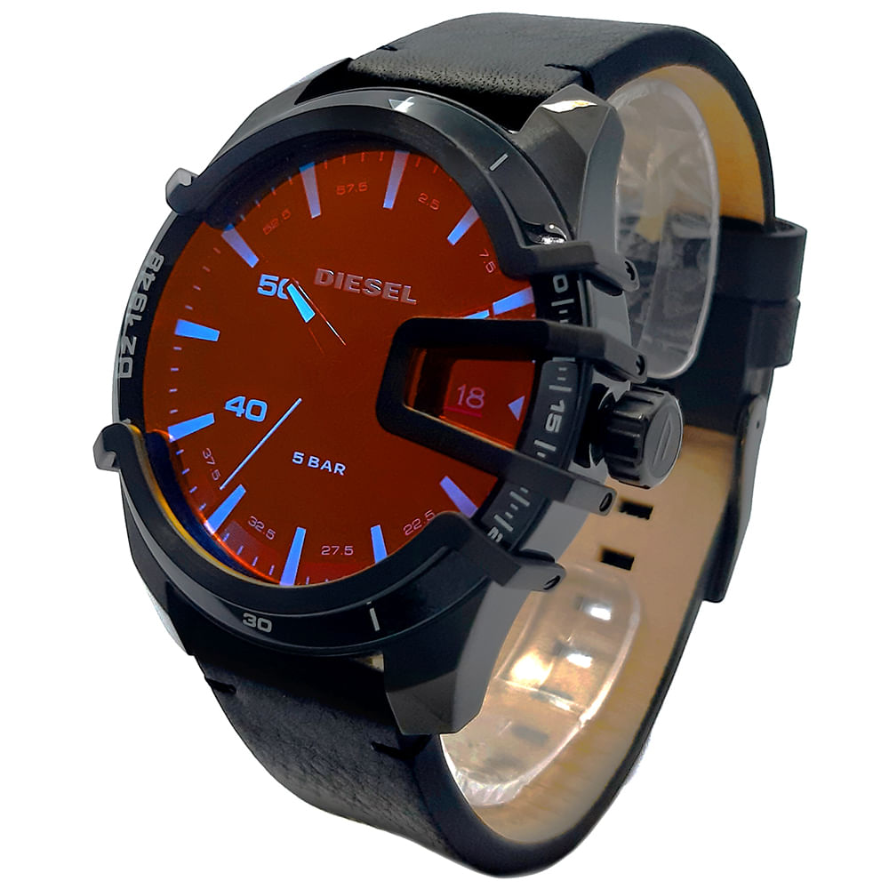 Relógio DIESEL masculino preto vermelho DZ1948 P1PX - aconfianca