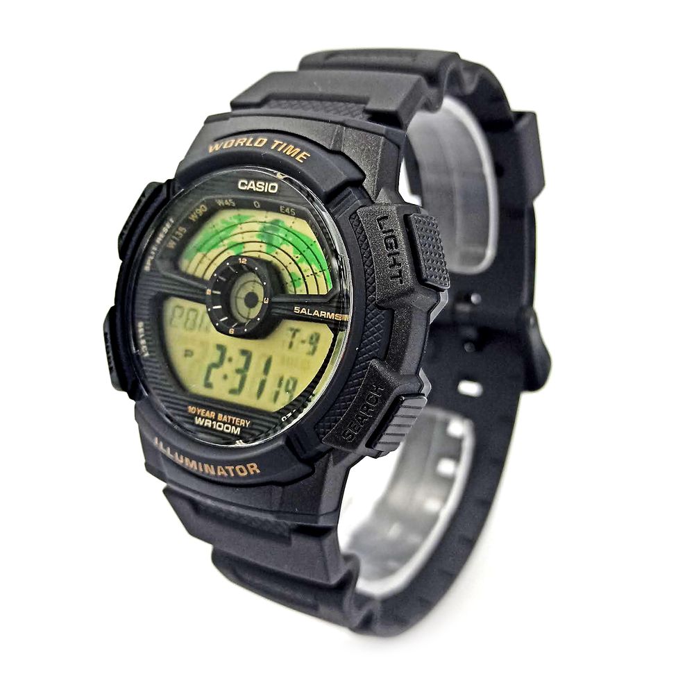 Relógio CASIO Illuminator masculino preto AE-1100W-1BVDF - aconfianca