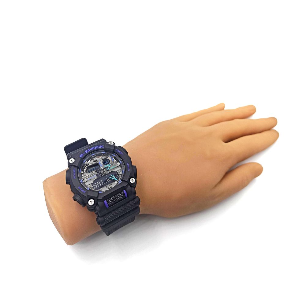 Relógio CASIO G-SHOCK masculino preto roxo GA-900AS-1ADR - aconfianca