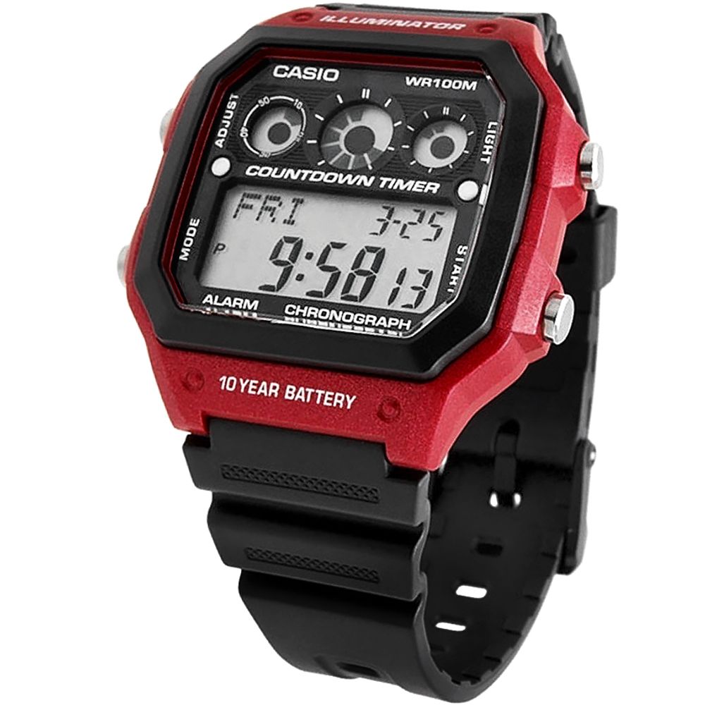 Relógio CASIO masculino digital AE-1300WH-4AVDF - aconfianca
