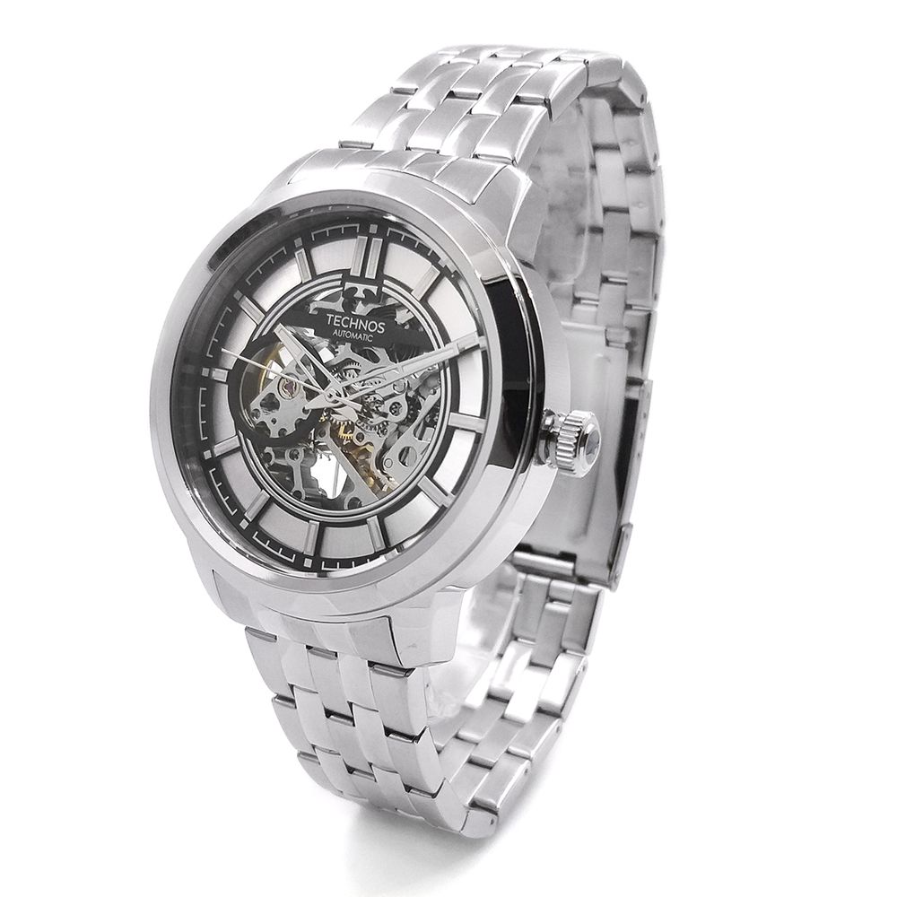 Relógio TECHNOS masculino Automático prata G3265AG/1K - aconfianca