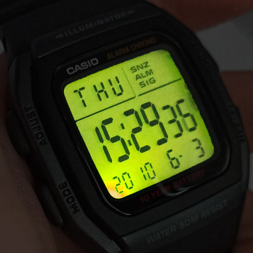 Relógio CASIO Illuminator masculino preto W-96H-1BVDF - aconfianca