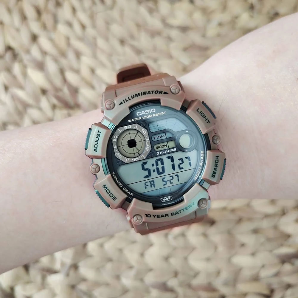 Relógio CASIO Illuminator marrom digital WS-1500H-5AVDF - aconfianca