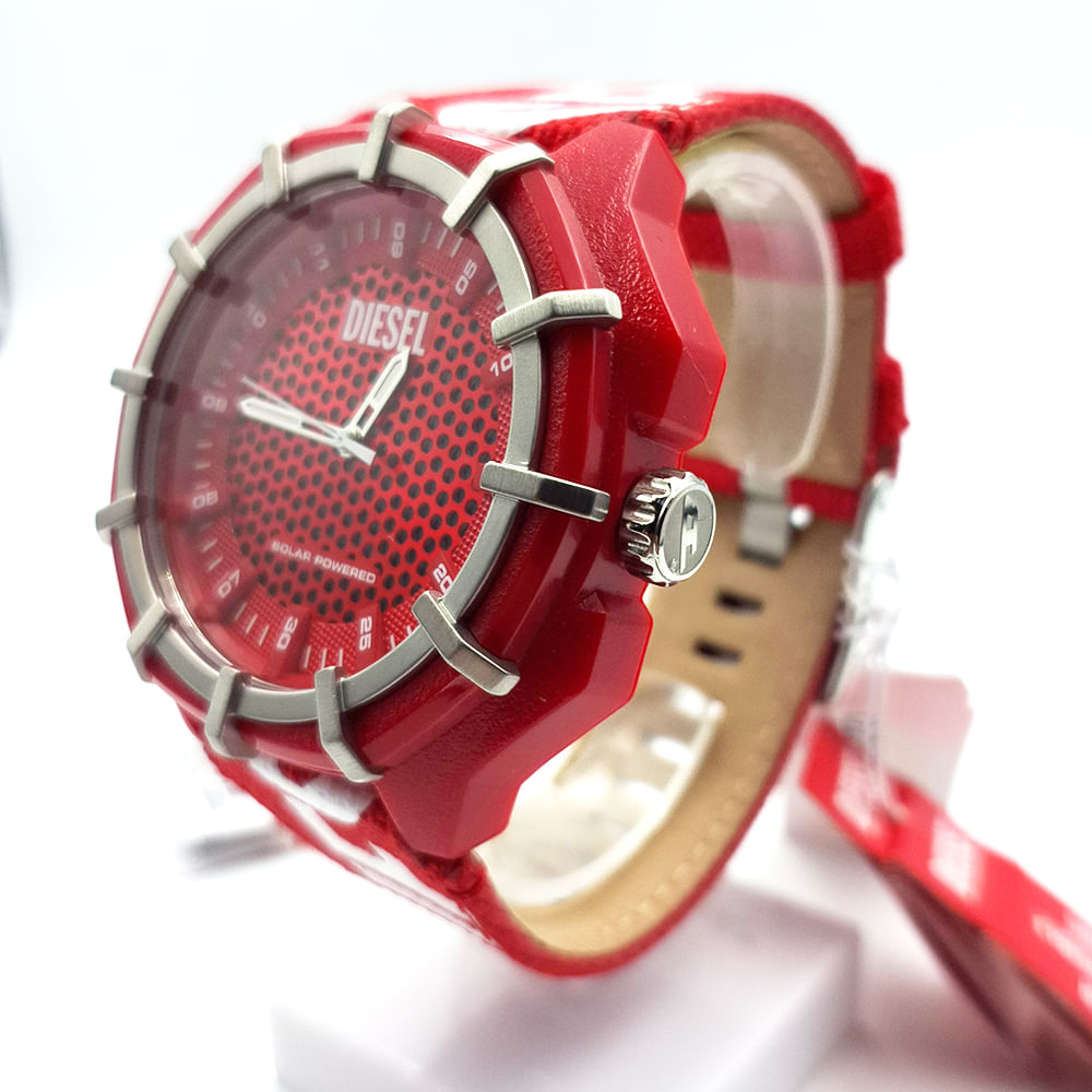 Relógio DIESEL solar vermelho masculino DZ4621B1 V1VB - aconfianca
