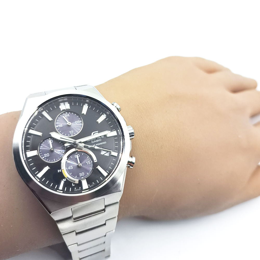 Relógio CASIO EDIFICE prata masculino EQS-950D-1AVUDF - aconfianca